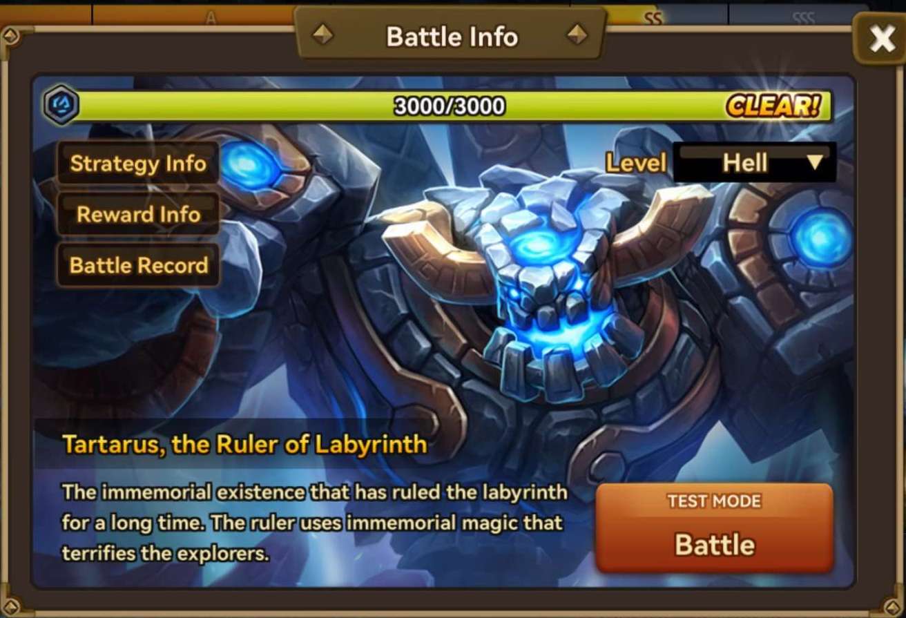 Summoners War Labyrinth Boss Tartarus - Hell Mode - URPWNED